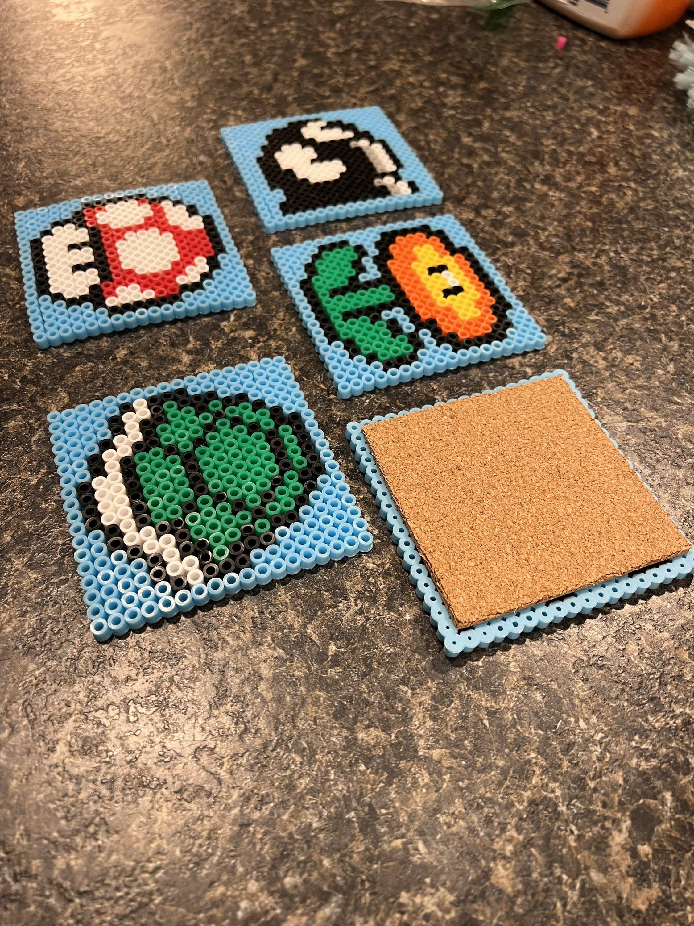 Super Mario Bro Coasters Cool Perler Bead Coasters - Etsy