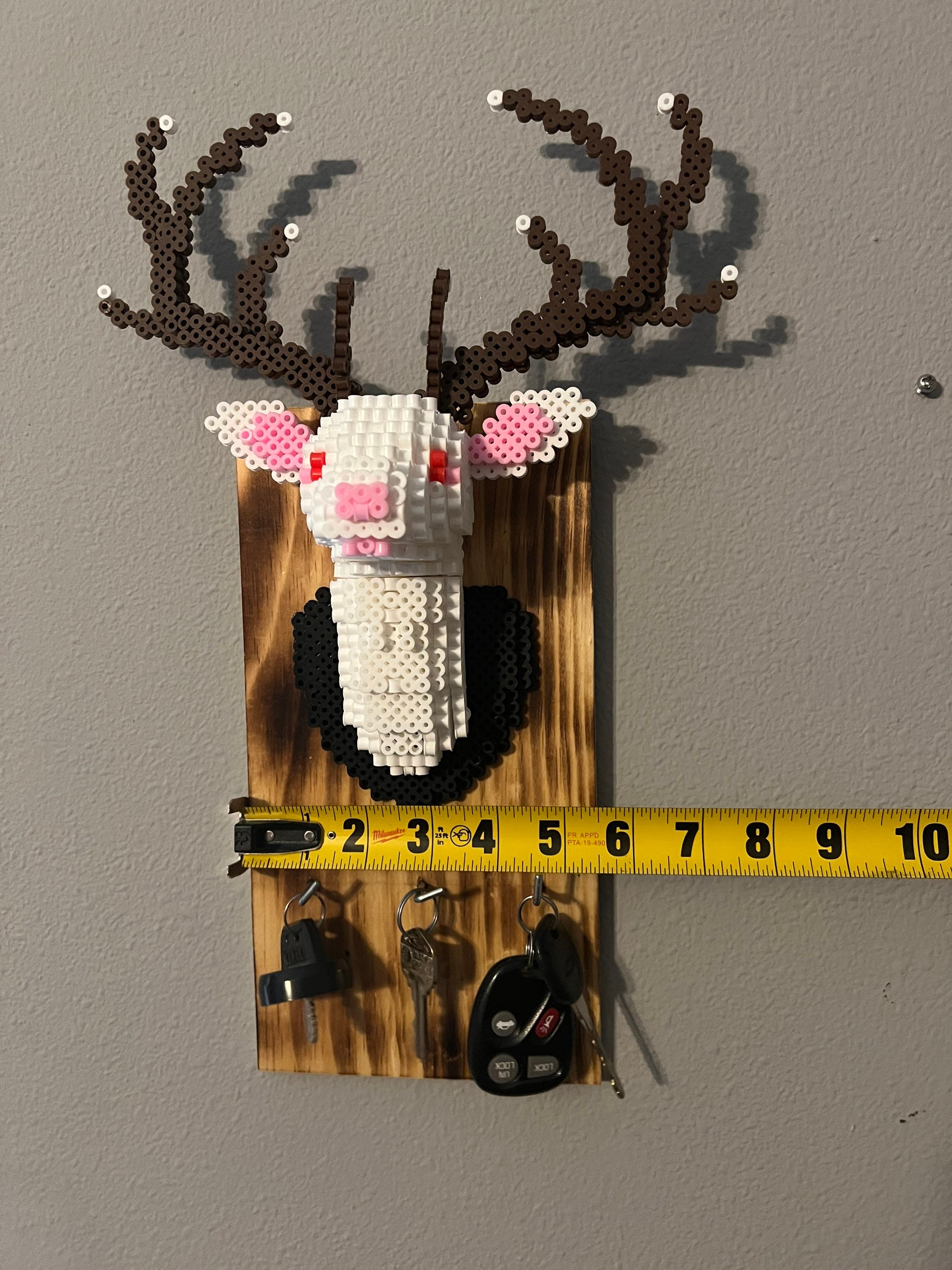Cool Perler Bead Deer Mount Key Holder for Keys, Keychains, and Any of ...