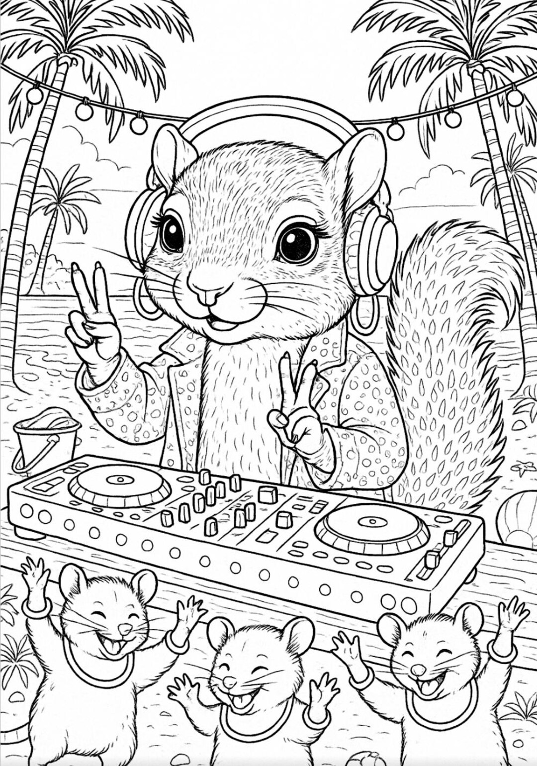 It's a Wildlife Rave! Coloring Page - Etsy