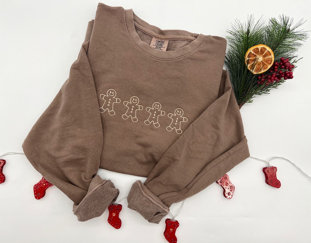 Same Day Shipping / Gingerbread Men Embroidered Lightweight Comfort ...