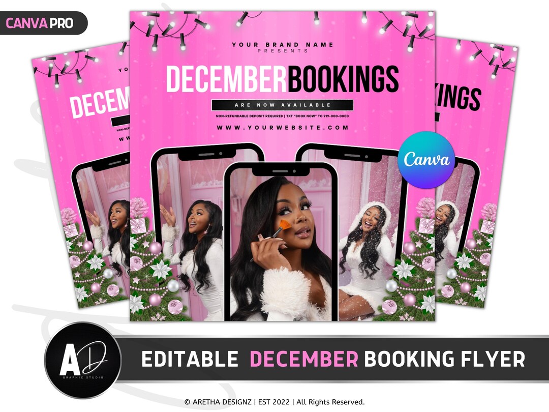 December Booking Flyer Christmas Appointments Available - Etsy