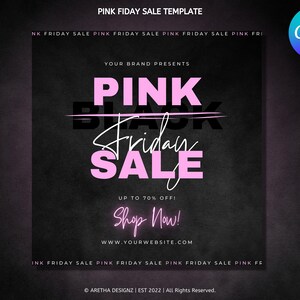 Editable Pink Friday Sale Flyer, Social Media Flyer, Black Friday E ...