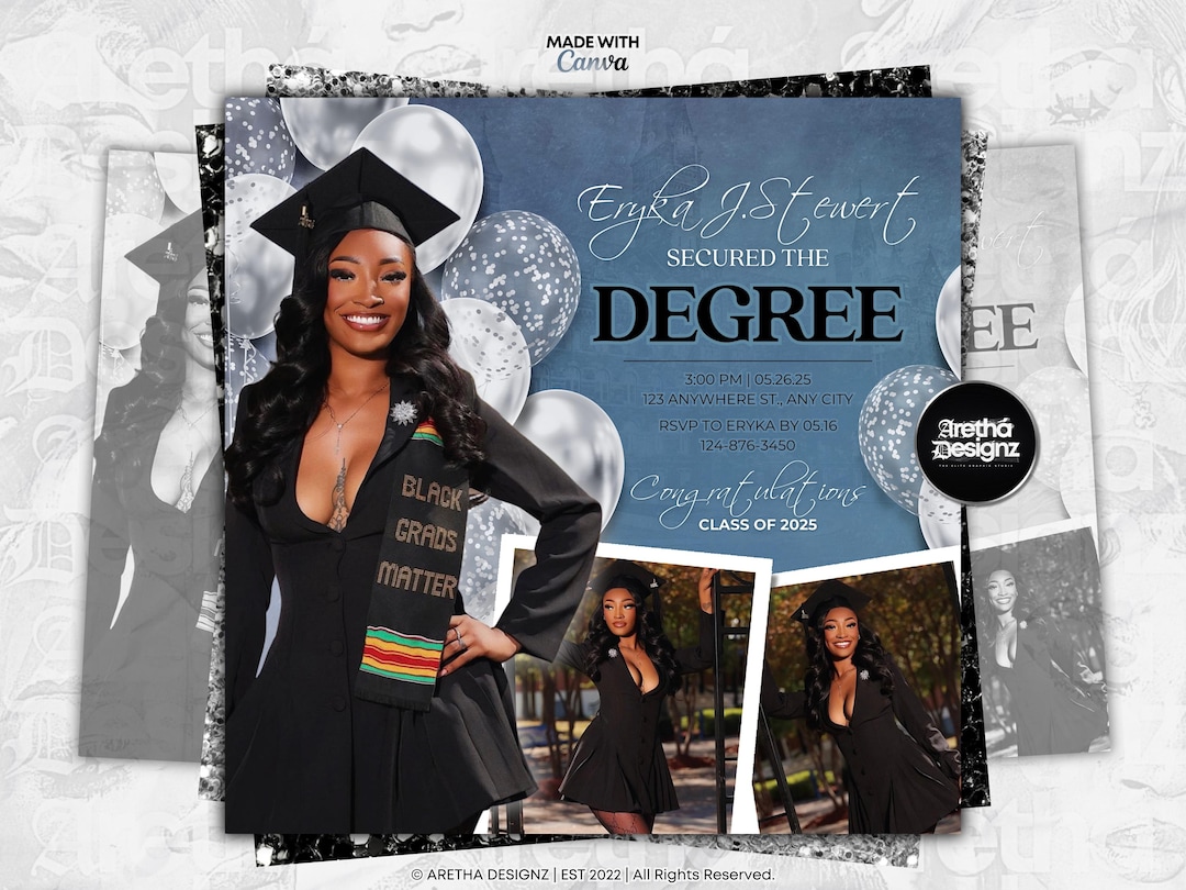 Editable Graduation Invitation Flyer: Class of 2025 (canva Template) - Etsy