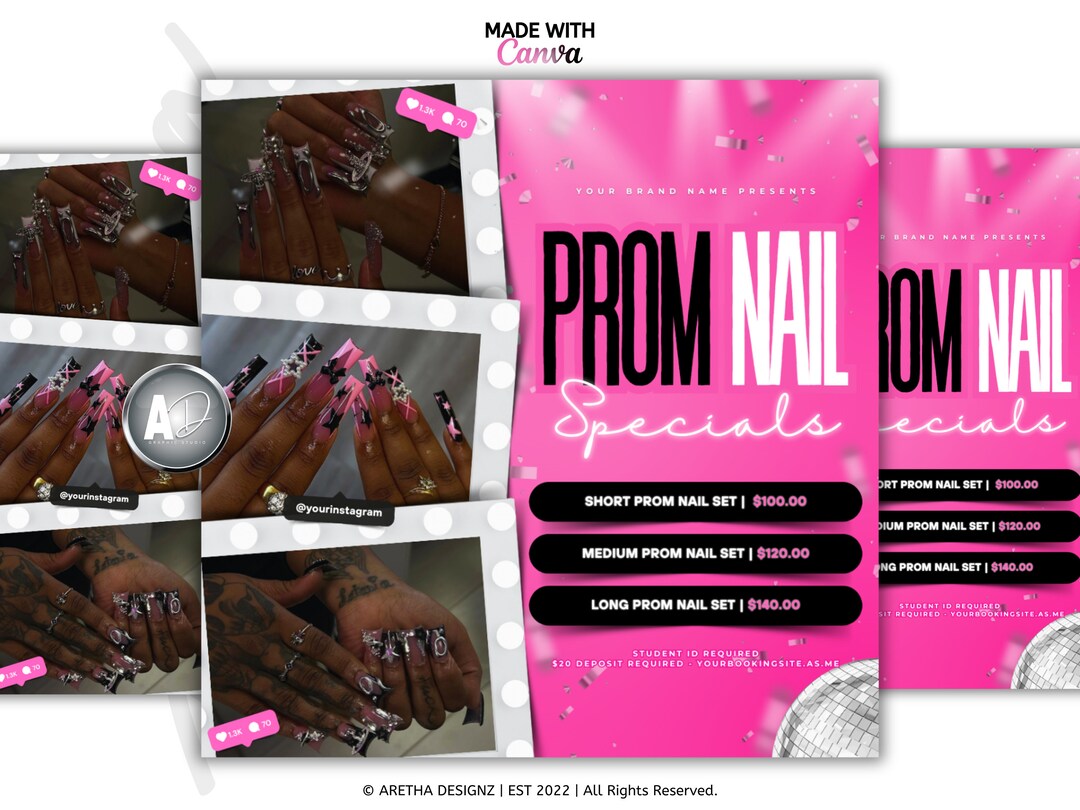 Prom Booking Flyer Prom Season Flyer, Prom Specials, Prom Nail Flyer ...