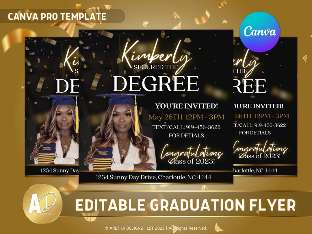 Graduation Party, Graduation Flyer, Editable Template, Graduation ...