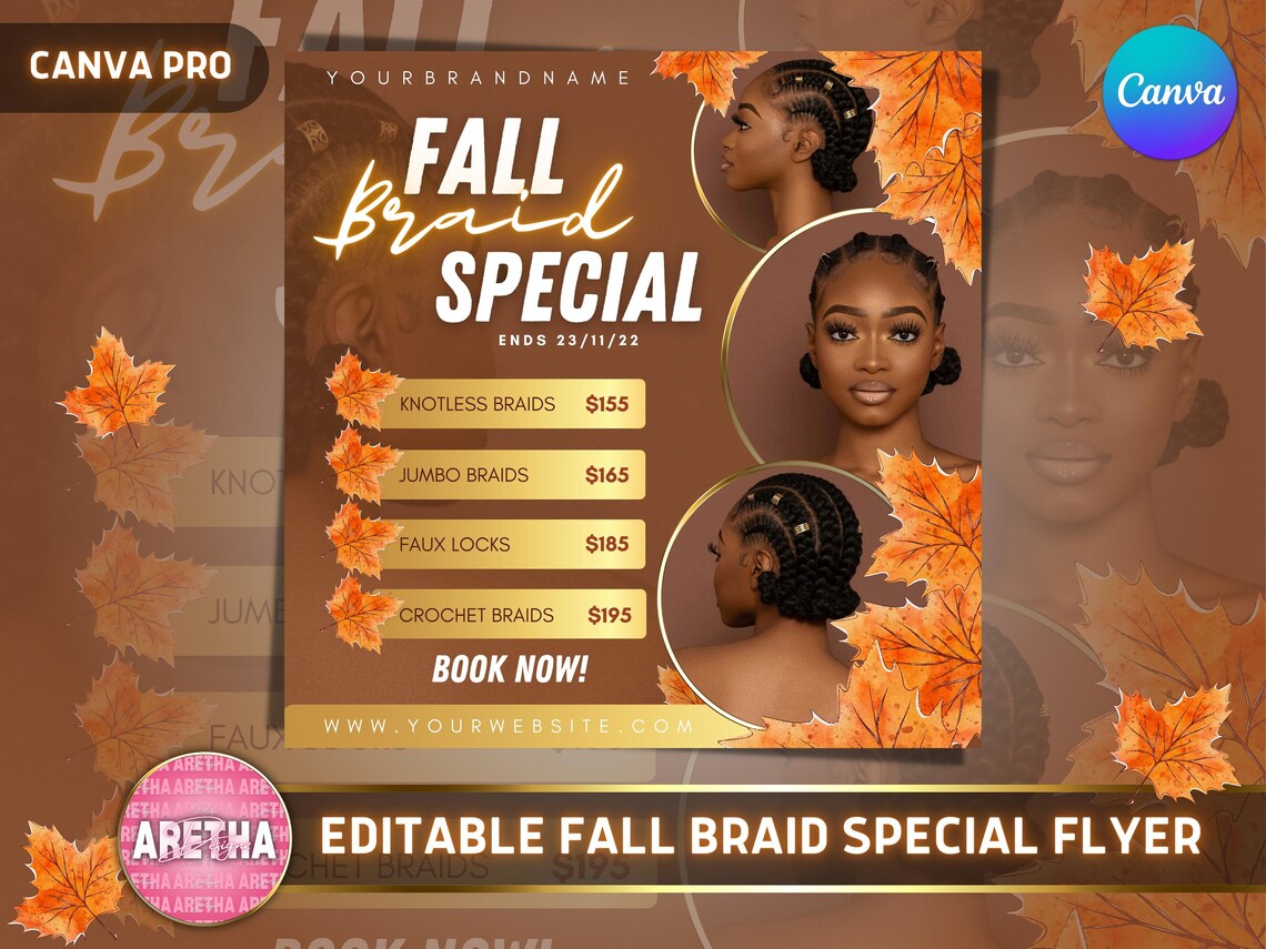 Editable Fall Season Sale Flyer DIY Flyer Template Braid - Etsy