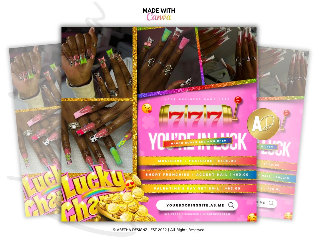 March Booking Flyer March Flyer, DIY, Nails, Install, MUA, Braids ...