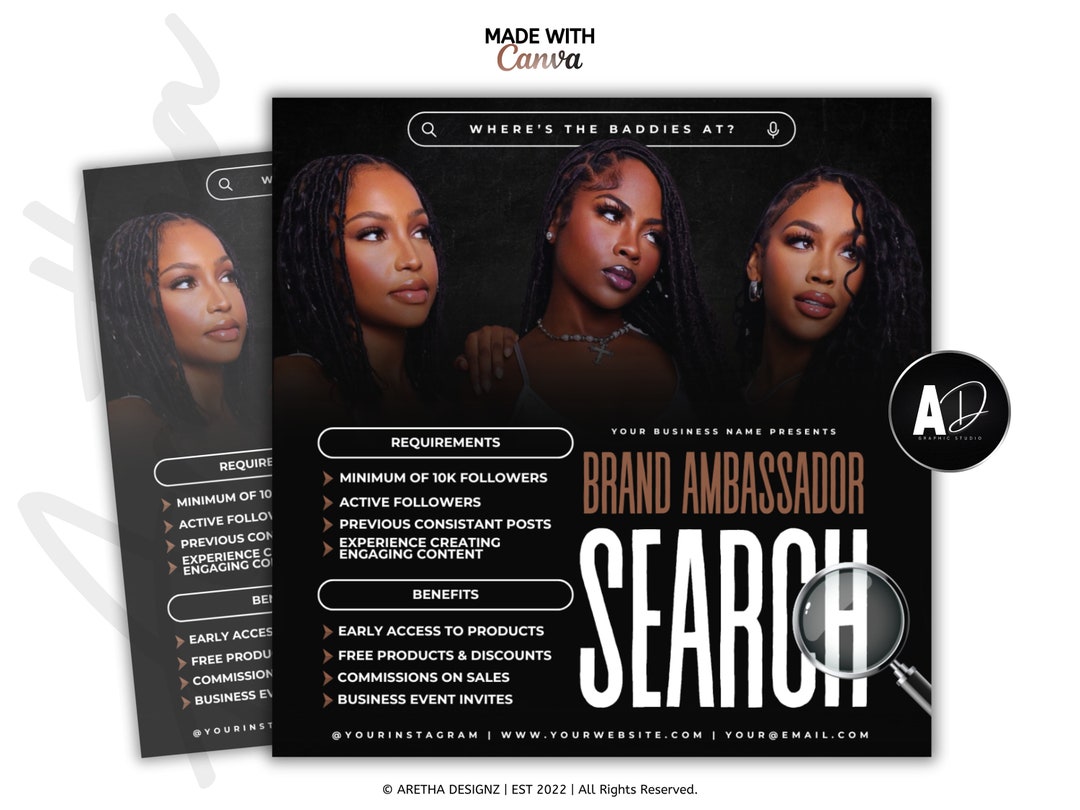 Brand Ambassador Search Flyer | Influencer Flyer, Hair Ambassador Flyer ...