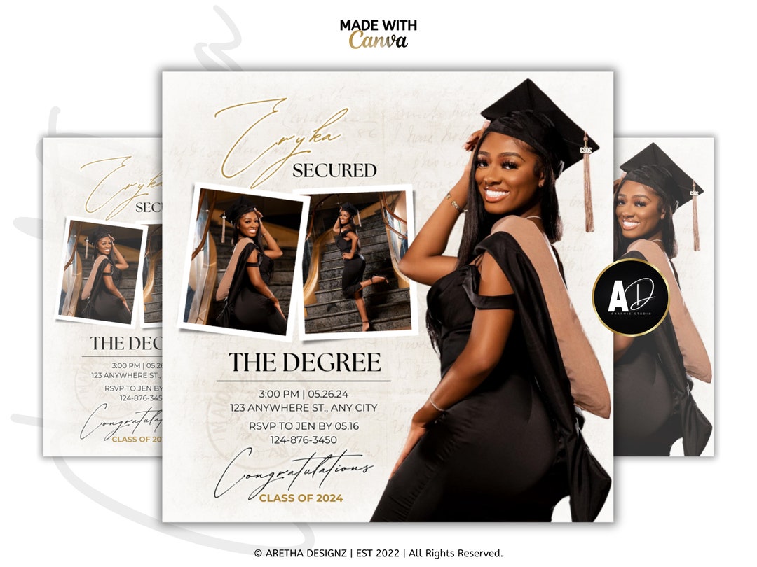 Editable Graduation Invitation Flyer | Graduation Party, Class of 2024 ...