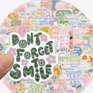 50 Cute Positive Motivational Stickers, Retro Sticker Pack, Hydroflask ...