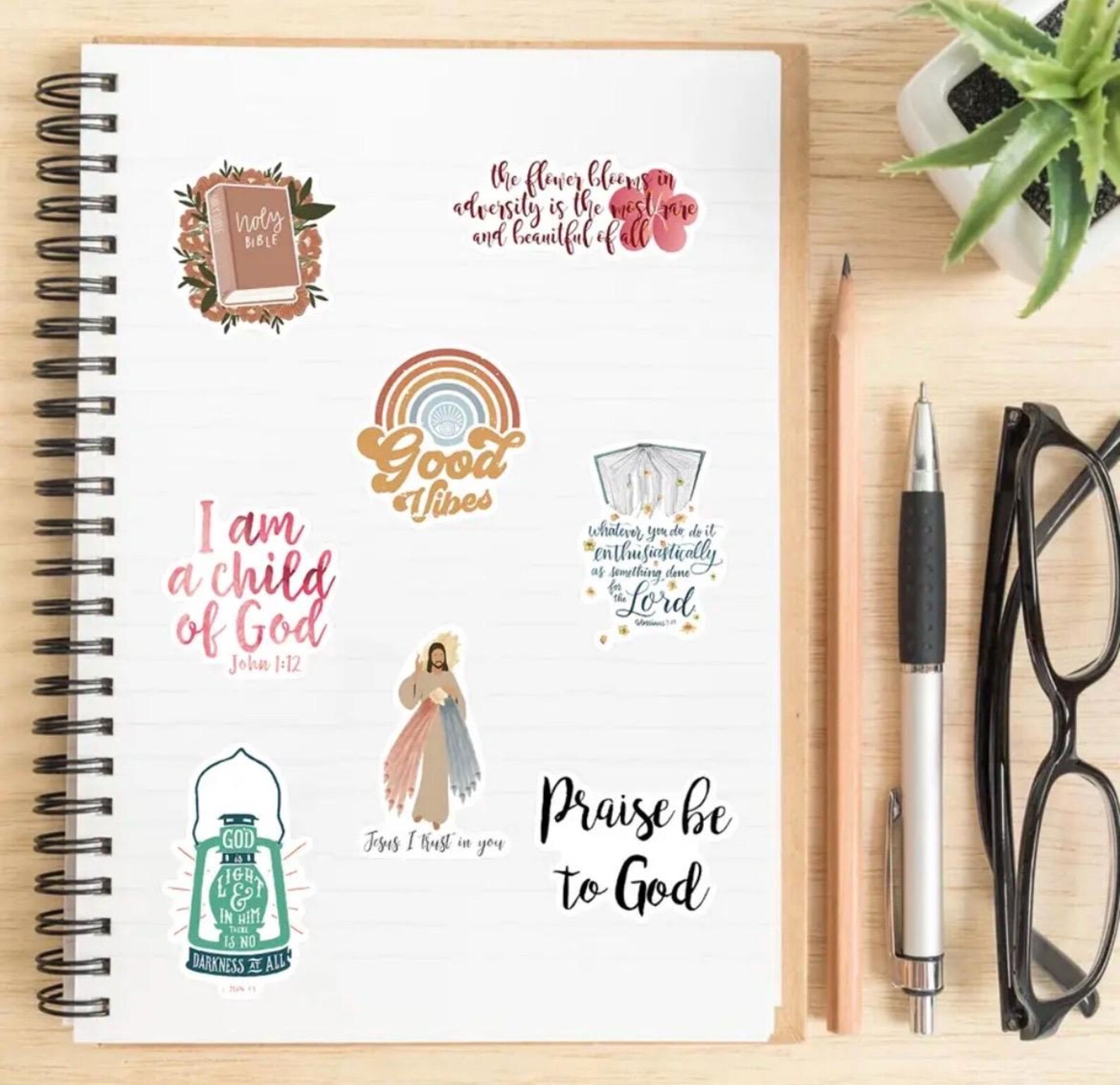 50 Faith Inspired Religious Stickers, Bible Verses, Inspirational ...