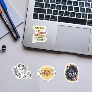 50 Faith Inspired Religious Stickers, Bible Verses, Inspirational ...