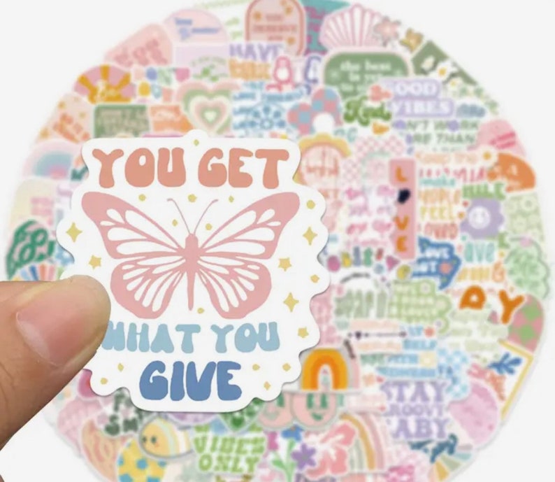 50 Cute Positive Motivational Stickers, Retro Sticker Pack, Hydroflask ...