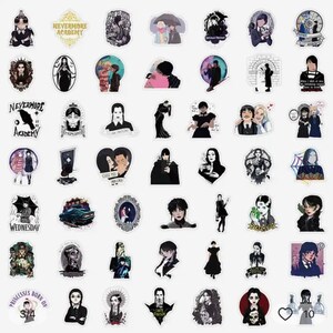 Wednesday Inspired Sticker Set, Addams Stickers, Waterproof Laptop ...