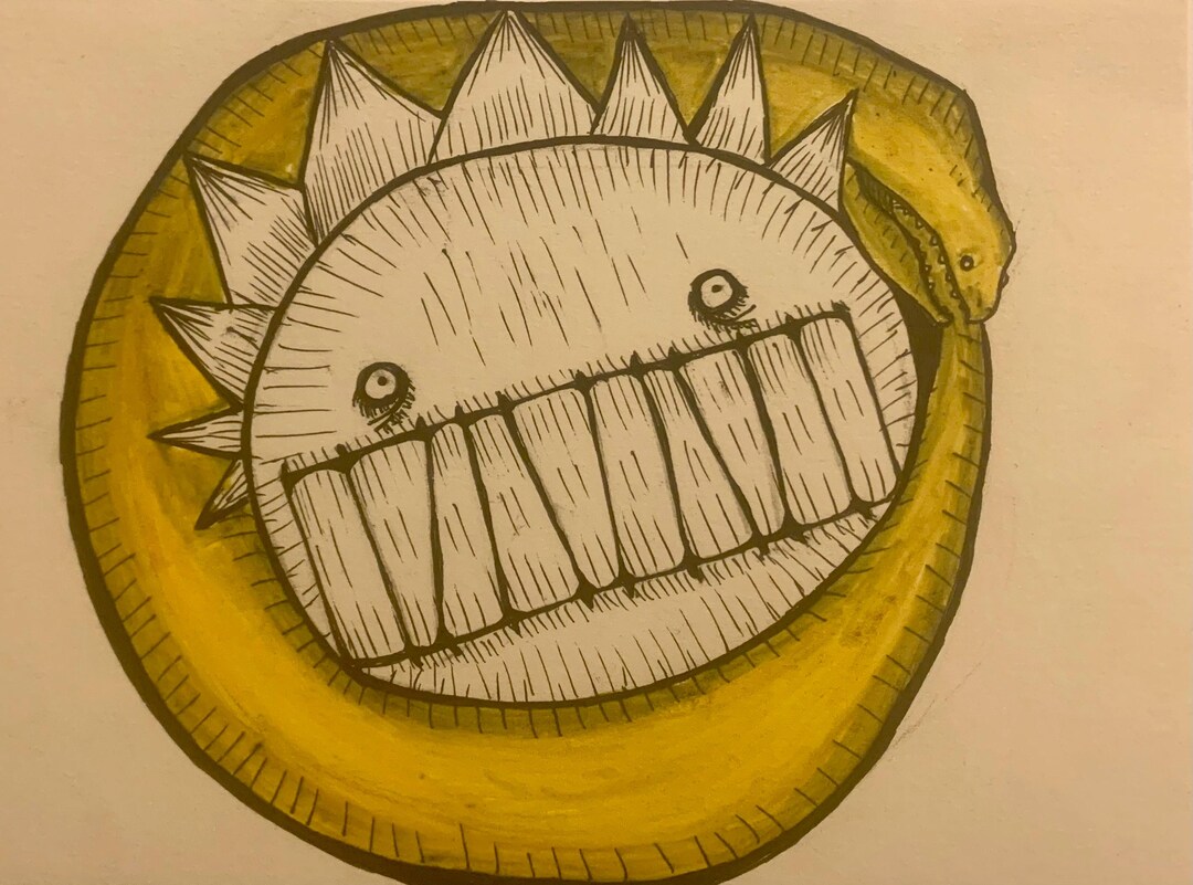 Ween Original Artwork - Golden Eel Boognish the Mollusk Wall Art, Gift ...