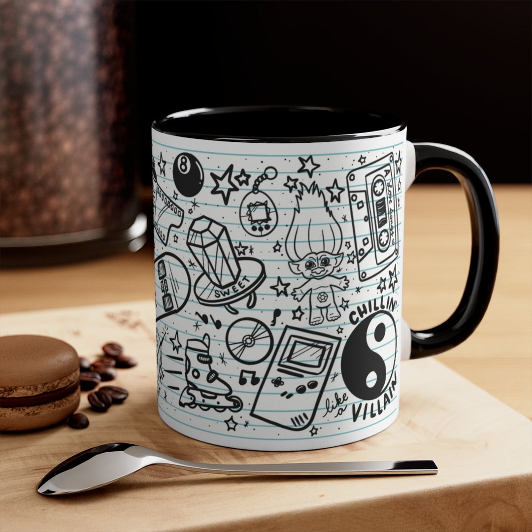 Retro 90s Doodle Mug Throwback Notebook Graffiti Gift for Millennial ...