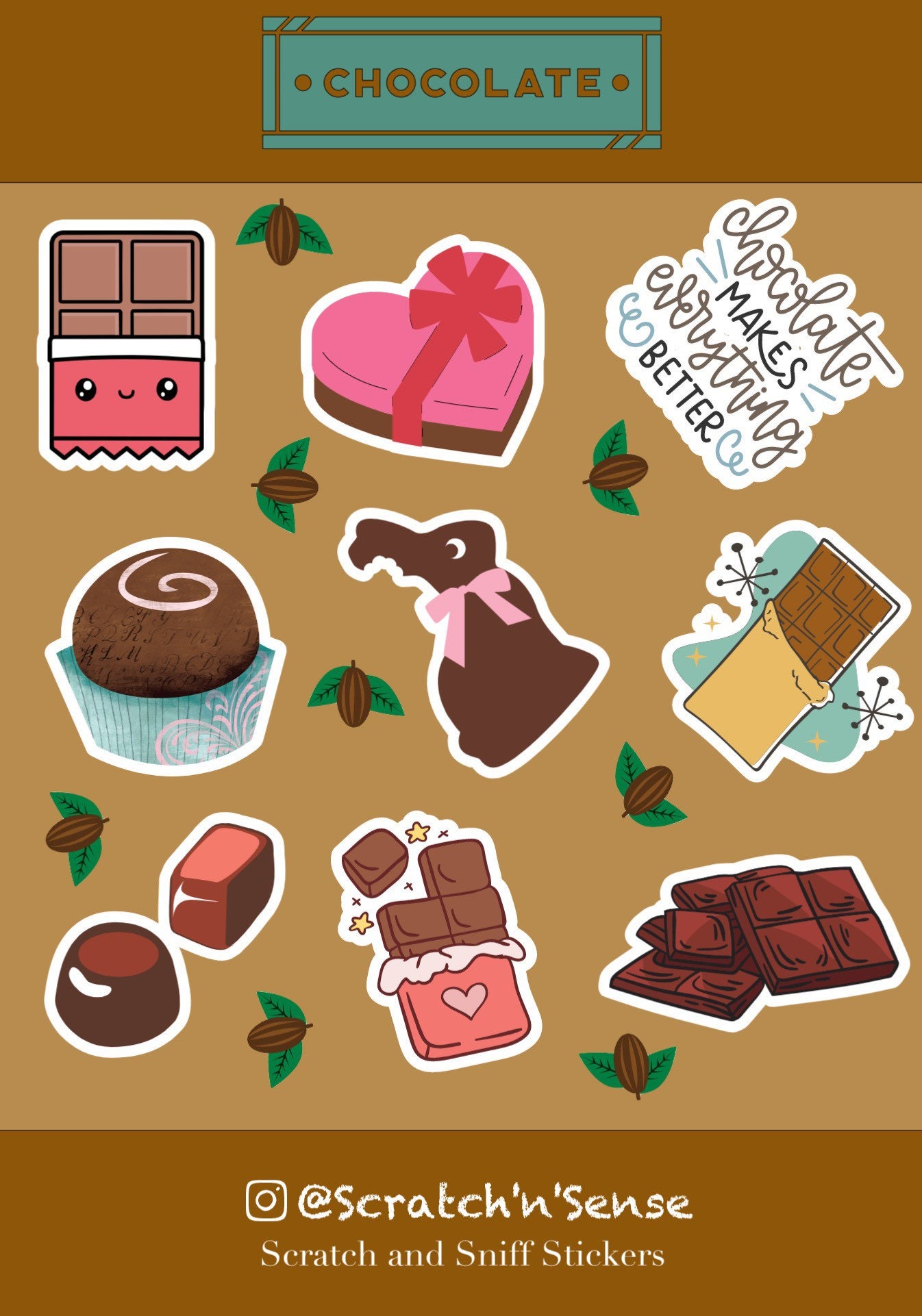 Chocolate Scented Sticker Sheets - Etsy