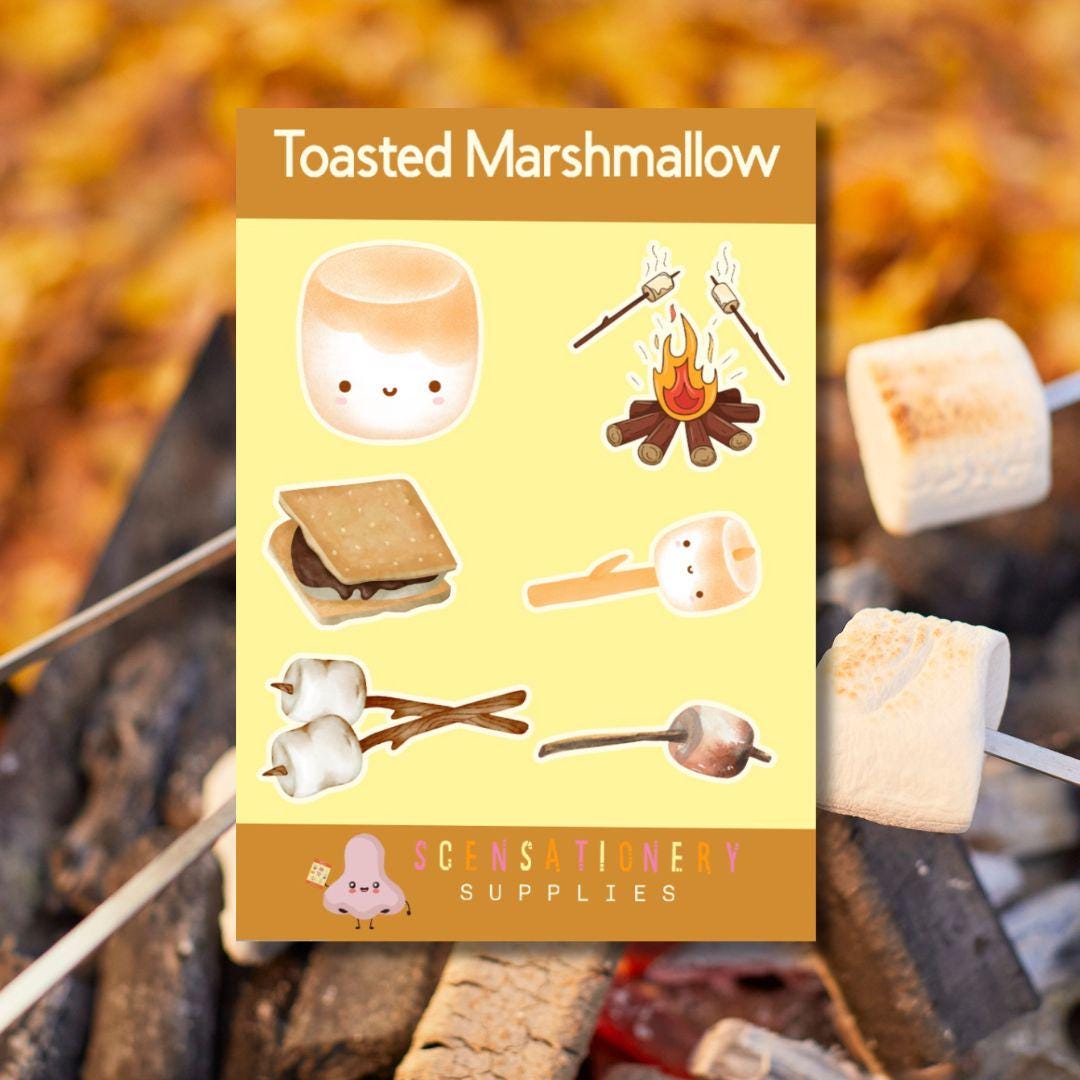 Toasted Marshmallow Scented Sticker Sheet - Etsy