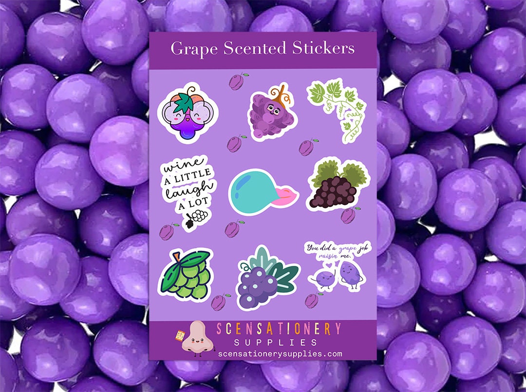Grape Hubba Bubba Scented Sticker Sheet - Etsy