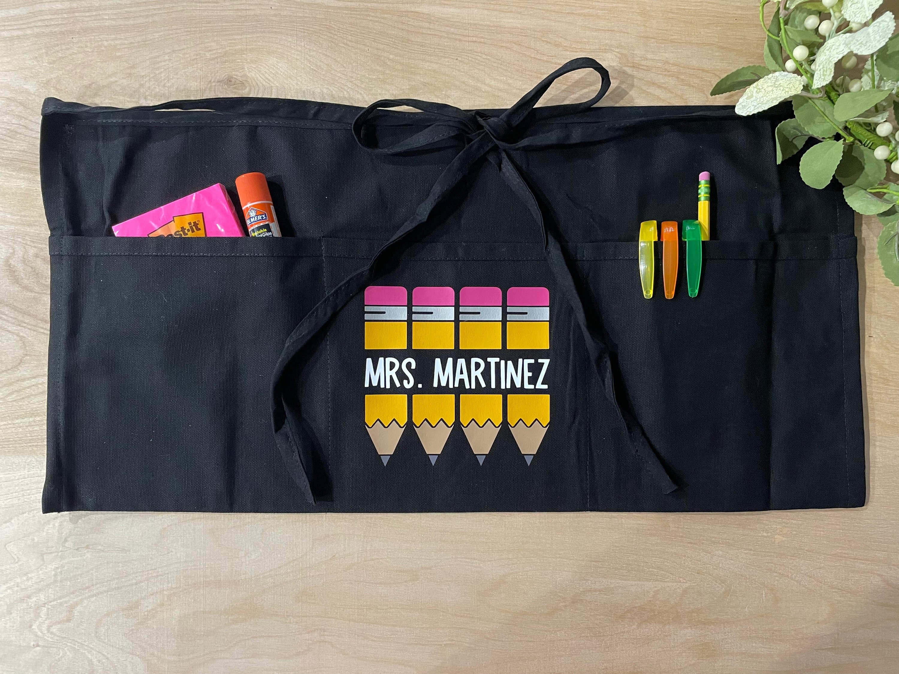 Teacher Apron teacher Gift Teacher Aide Pencils apron - Etsy