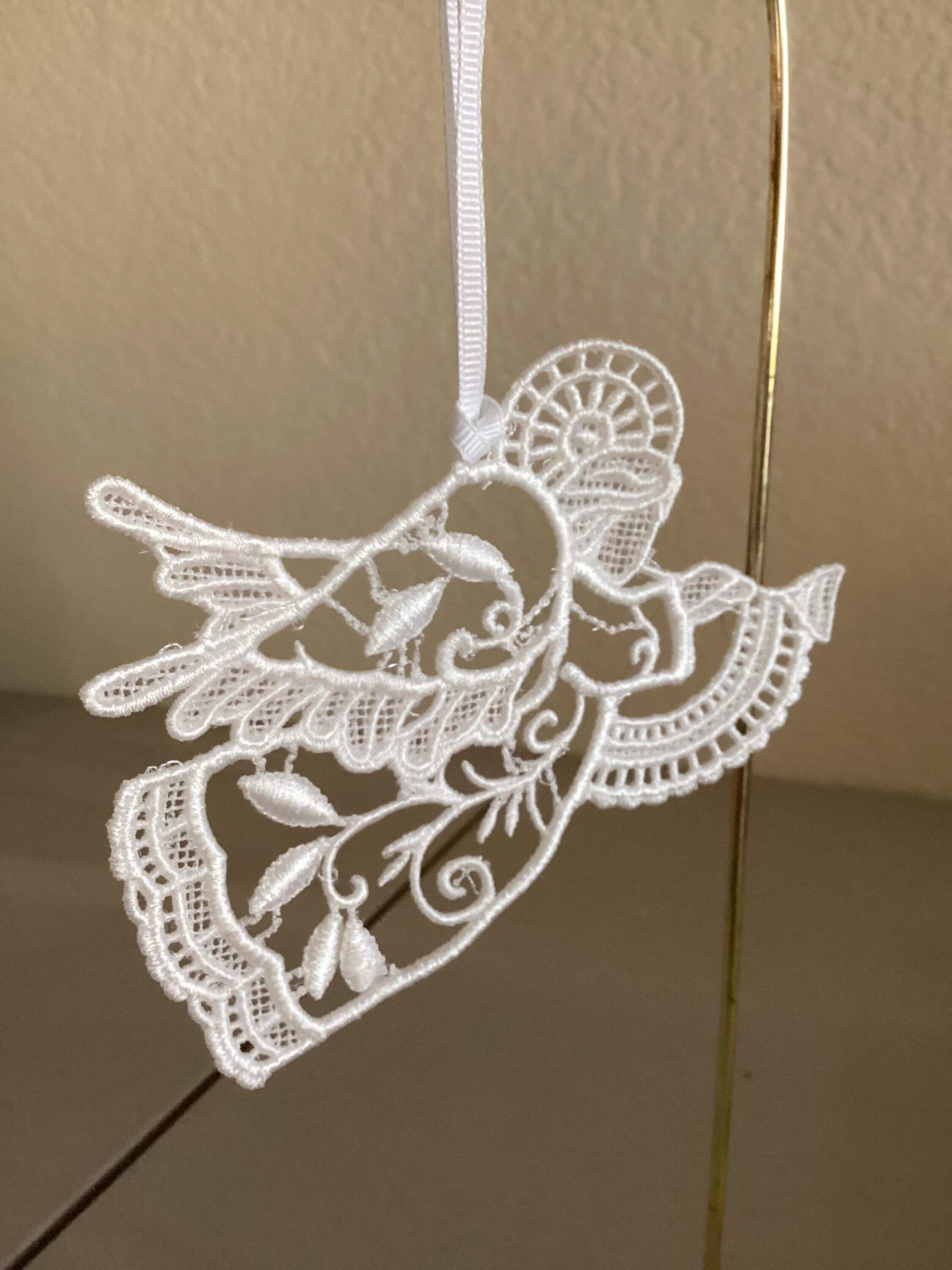 FSL Angel, One Free Standing Lace Angel Ornament - Etsy