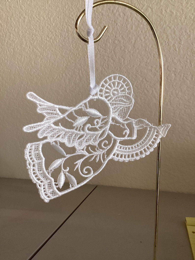 FSL Angel, One Free Standing Lace Angel Ornament - Etsy