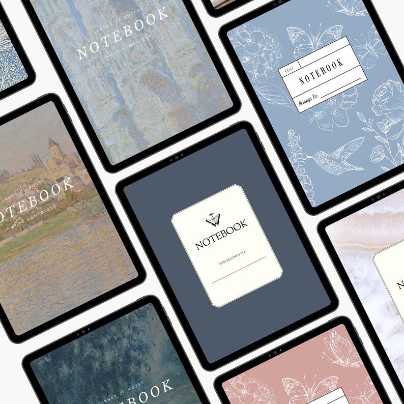 25 Aesthetic Digital Notebook Covers for Goodnotes Digital Journaling ...