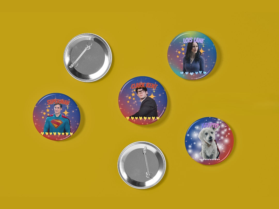 DCU Superman 2025 58mm 2.28in Button Pins Clark Kent Lois Lane Hawk ...