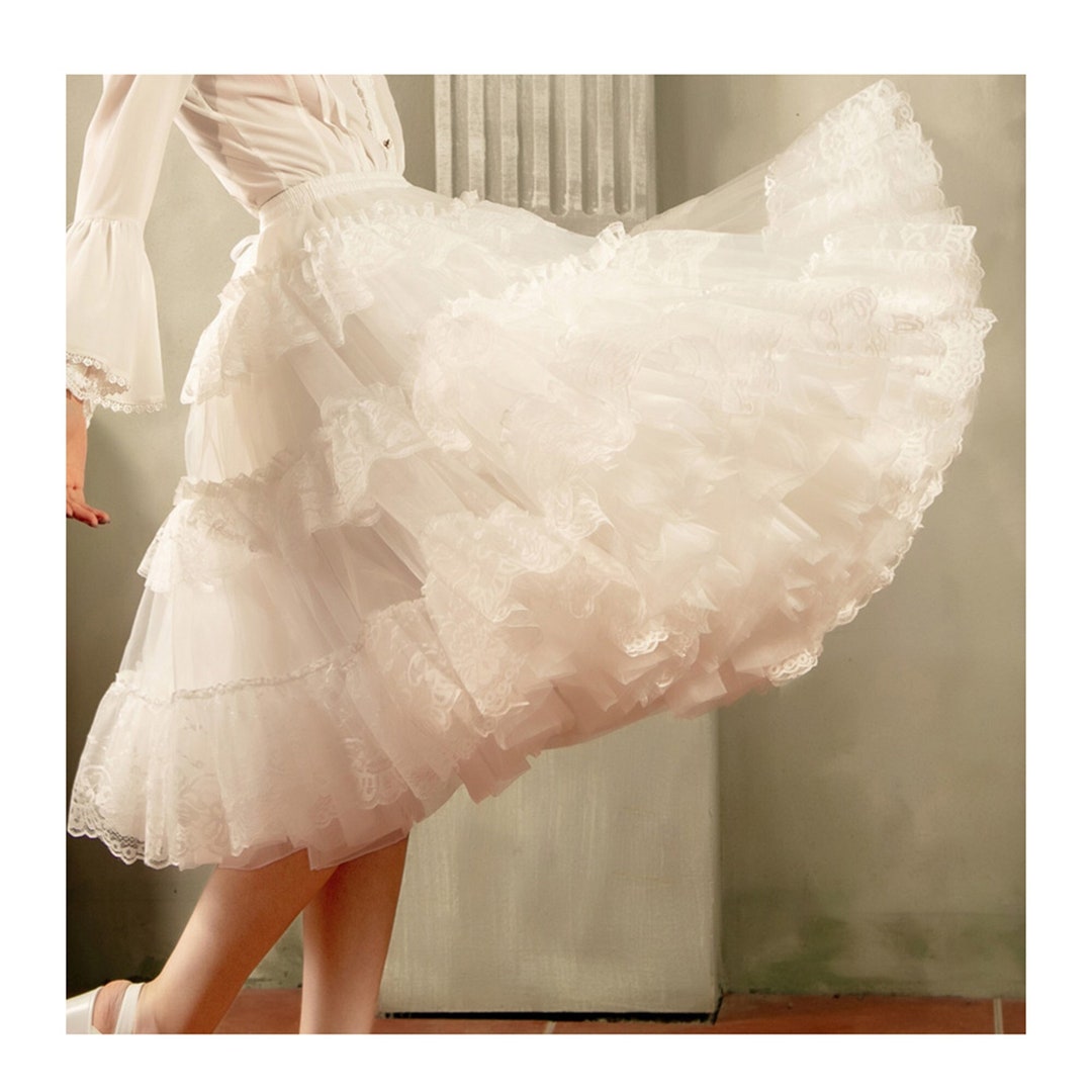26inches 6 Layers Lace Petticoat, Bridal Dress Chiffon Petticoat ...