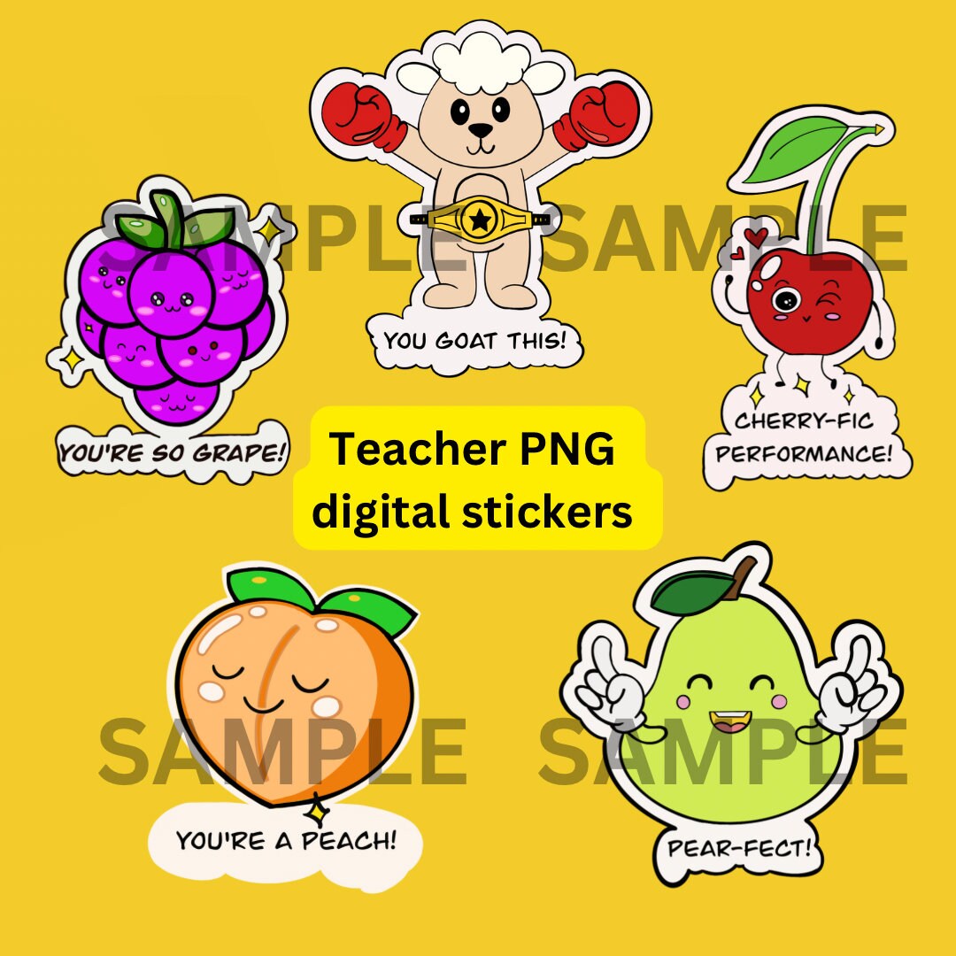 Teacher Bundle PNG Digital Stickers - Etsy