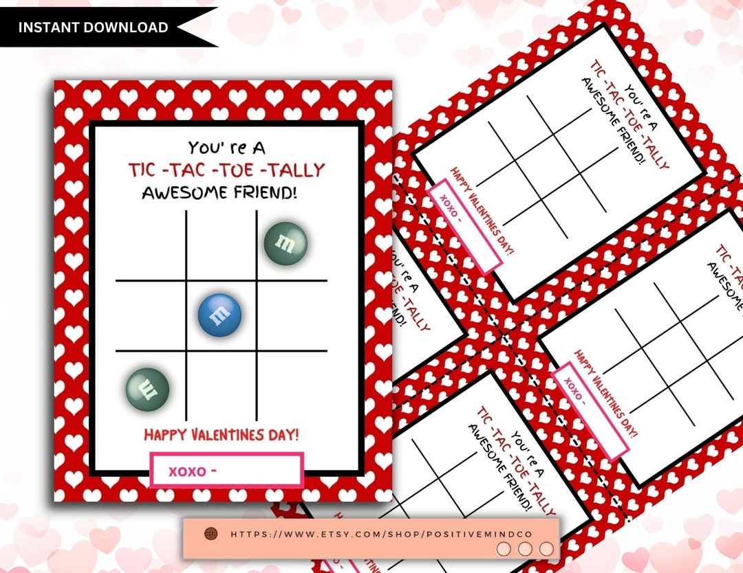 Tic Tac Toe Valentine, DIY Valentine, Valentine Printable , Class ...