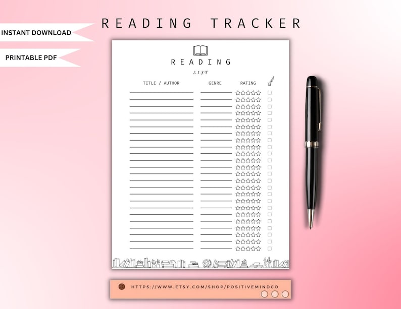 Reading Tracker Printable, Reading Log, Reading Journal, Book Tracker ...