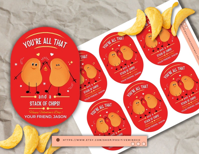 Chips Kids Valentines Printable for Pringles Snack Size Chips, Kids ...