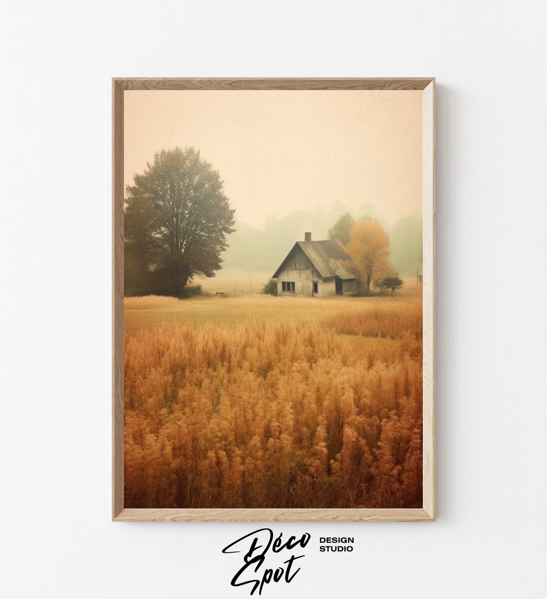 Golden Fields Homestead Art Print Harvest Season Warmth Printable ...