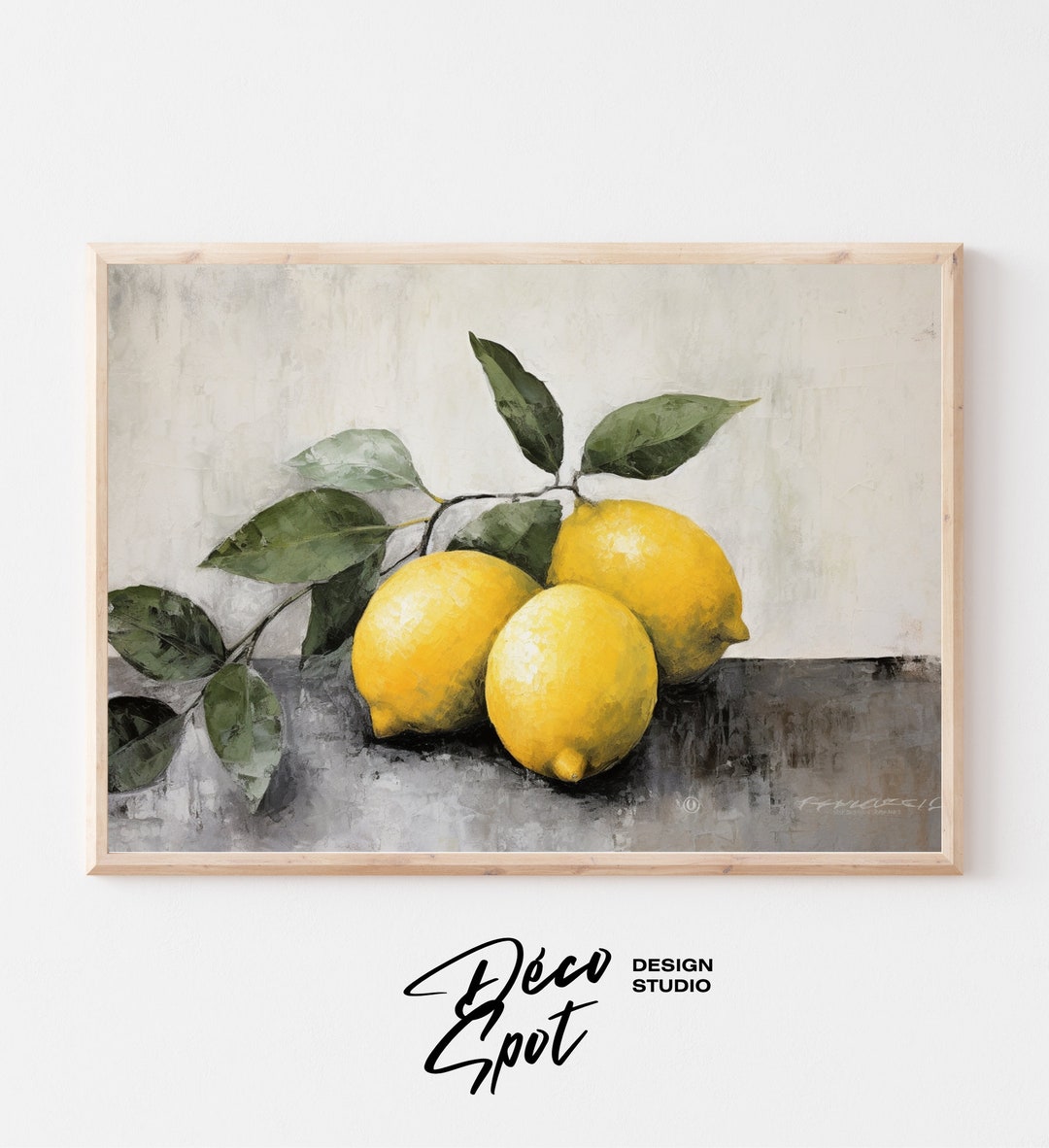Vivid Lemon Still Life Art Print Printable Zesty Kitchen Art 211 - Etsy