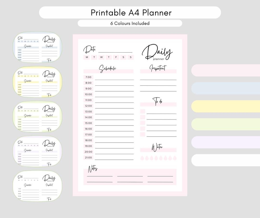 Printable Planner Daily Planner/to-do/priority Pdf Planner Checklist A4 ...