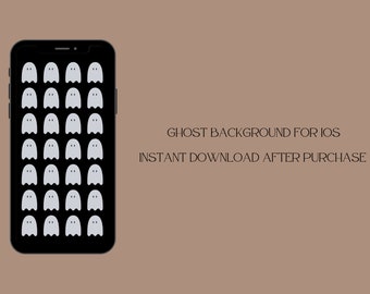 Halloween Ghost iPhone Wallpaper Ghostie Holding a Giant Flower Black ...