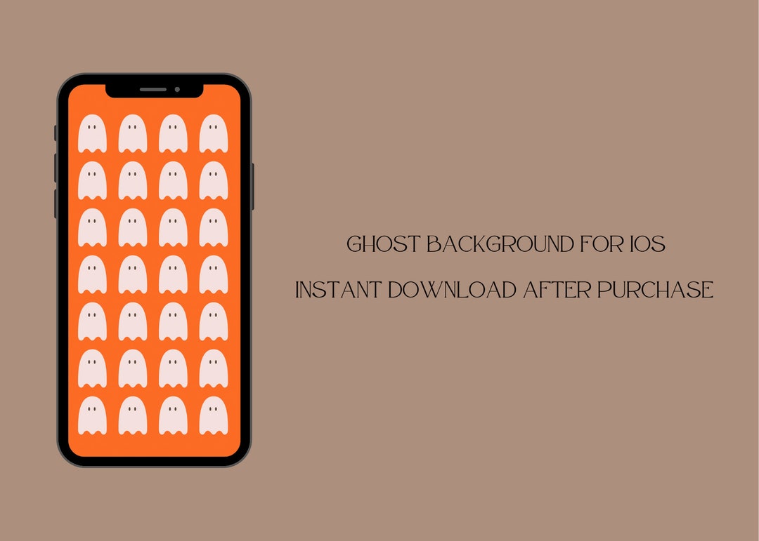 Orange and White Ghost Lock Screen for iPhone - Etsy