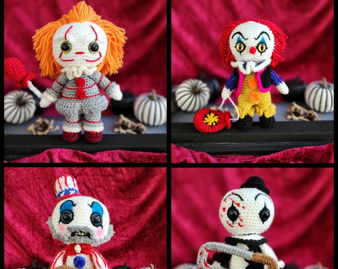 Mini Horror Killer Clowns - Collectable Art Dolls Plush Stuffy - Etsy