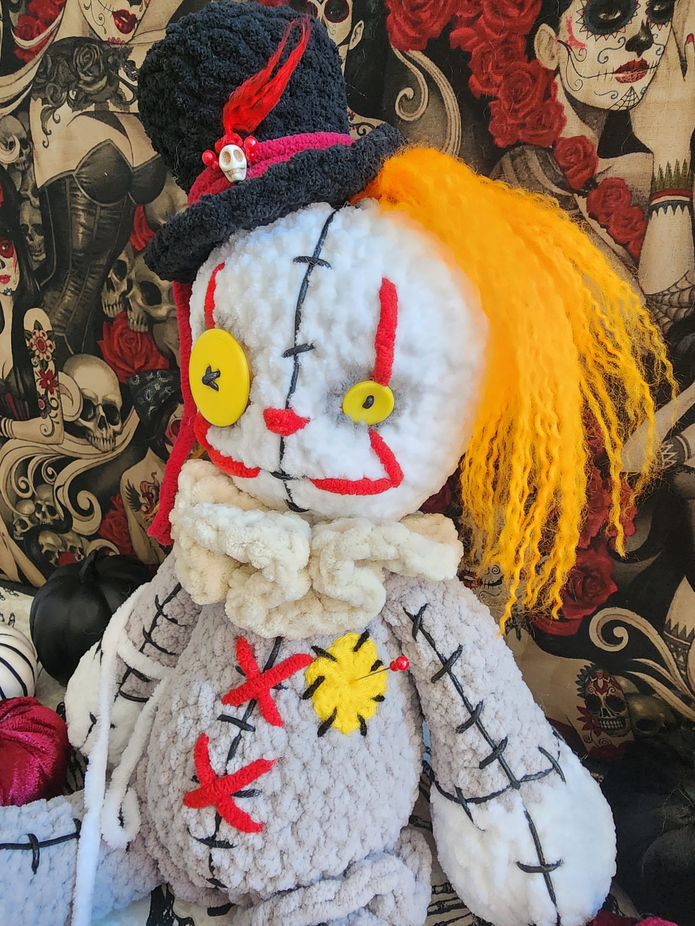 Voodoo Clown Crochet Pattern Pennywise Inspired Voodoo Doll Amigurumi ...
