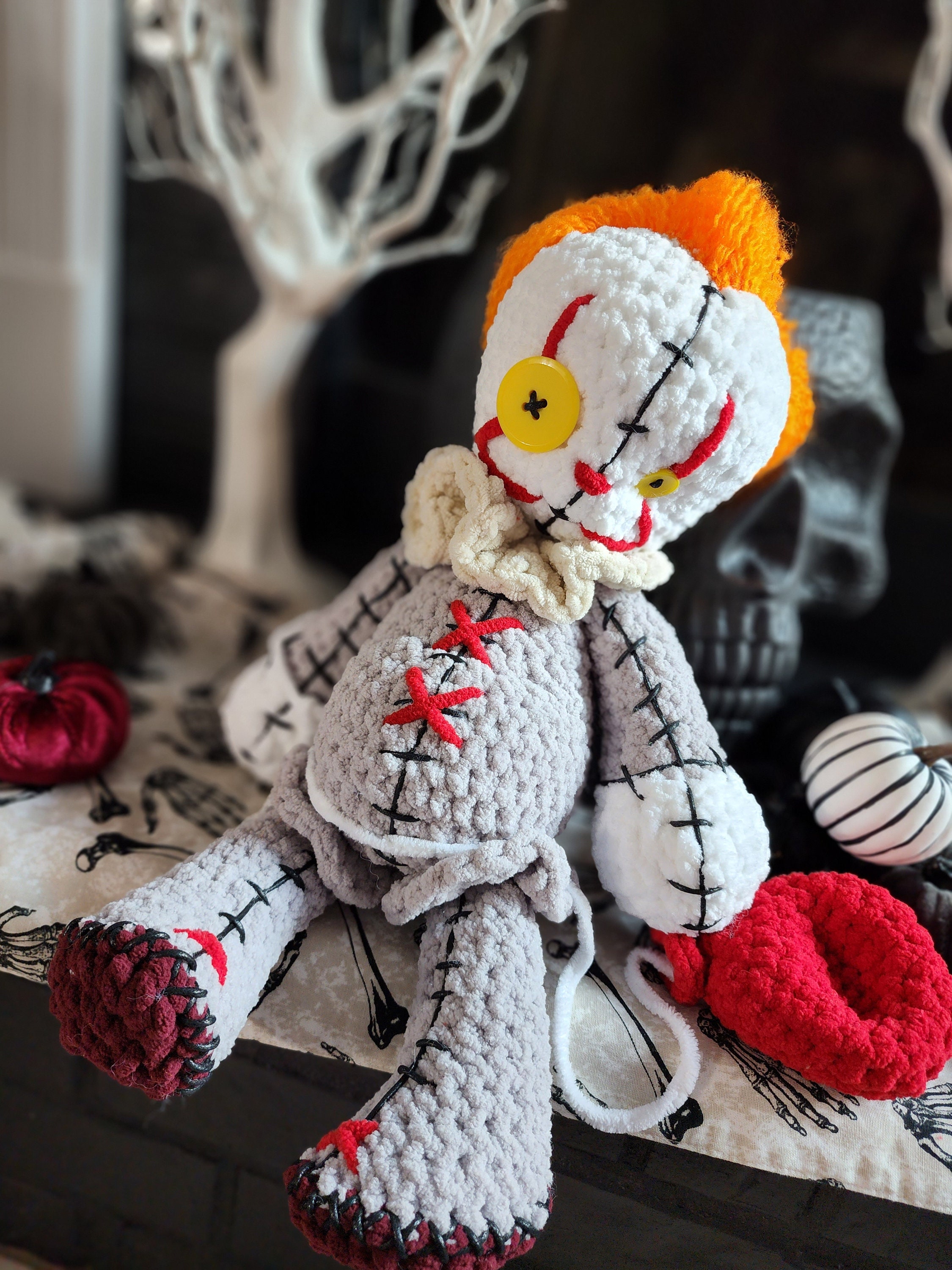 Voodoo Clown Crochet Pattern Pennywise Inspired Voodoo Doll Amigurumi ...