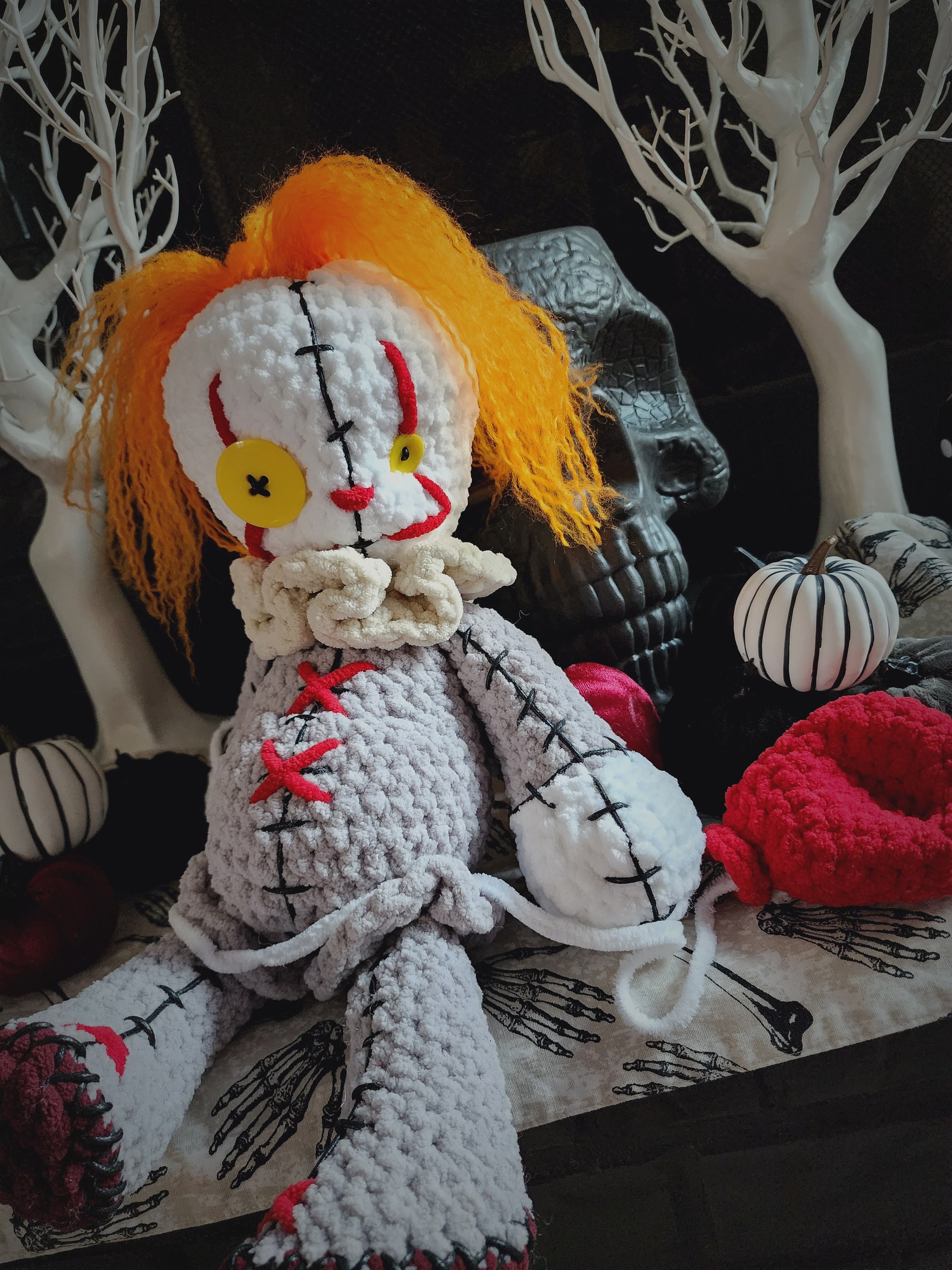 Voodoo Clown Crochet Pattern Pennywise Inspired Voodoo Doll Amigurumi ...