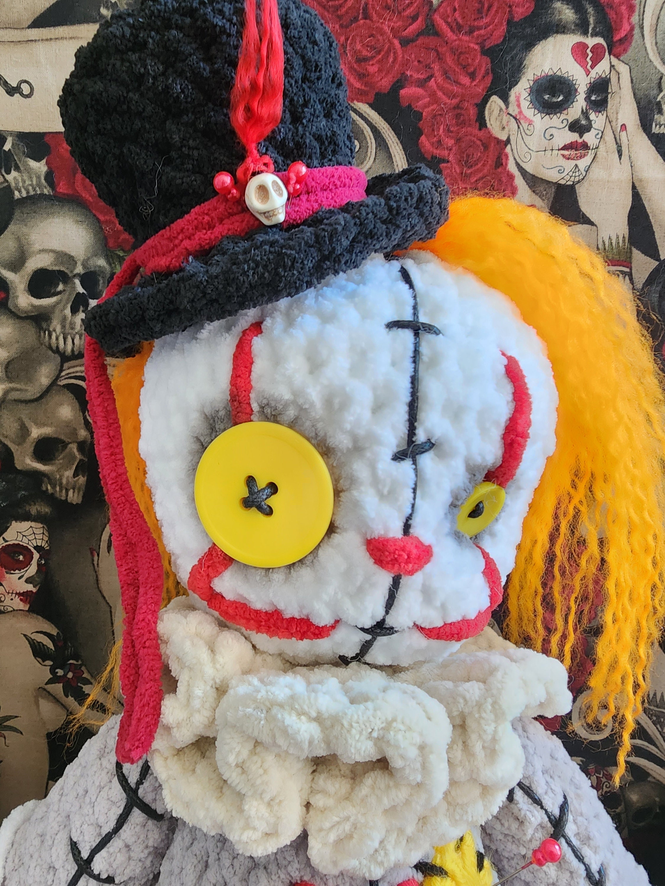 Voodoo Clown Crochet Pattern Pennywise Inspired Voodoo Doll Amigurumi ...