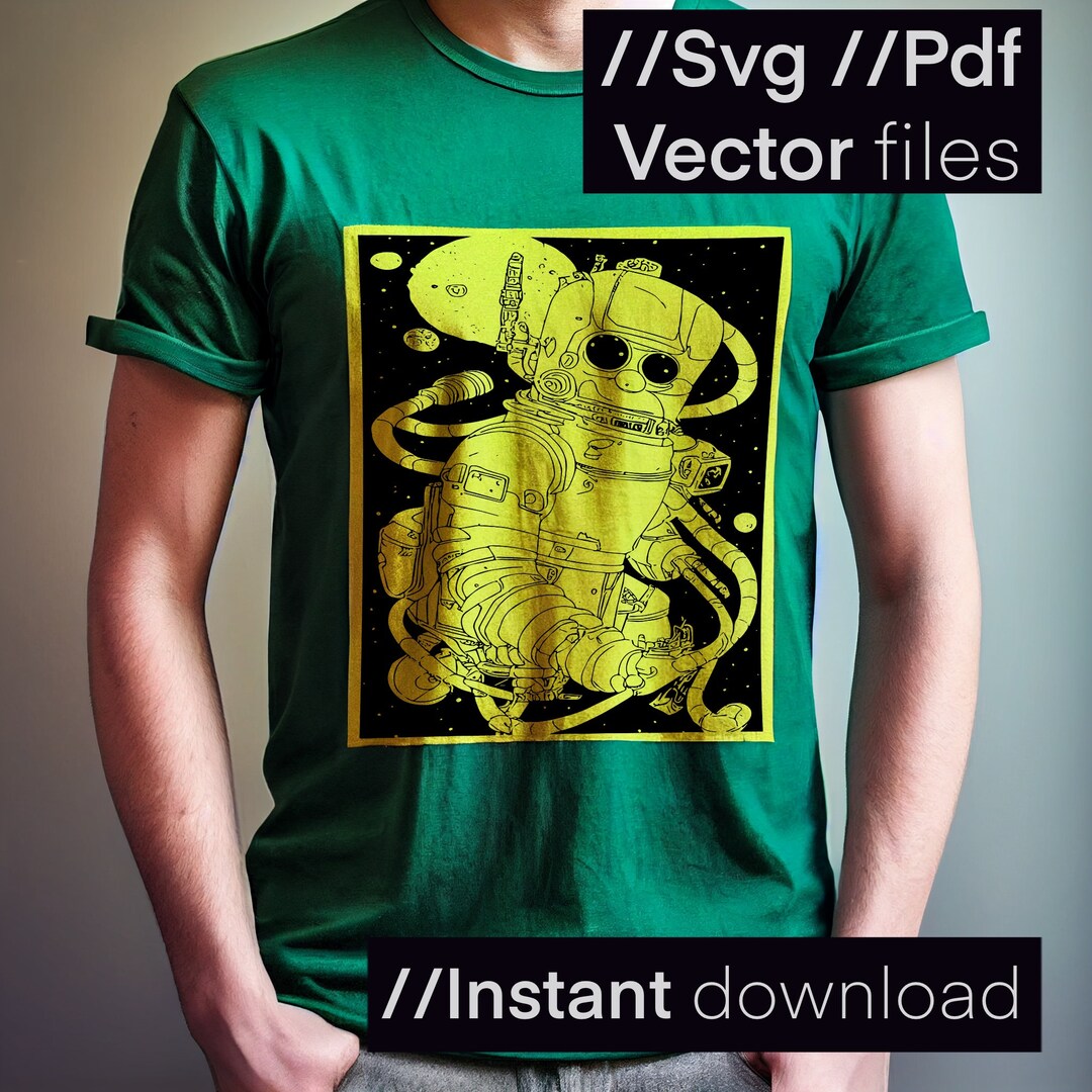 Astronaut Bot Original Design as Svg and Pdf Vector File - Etsy