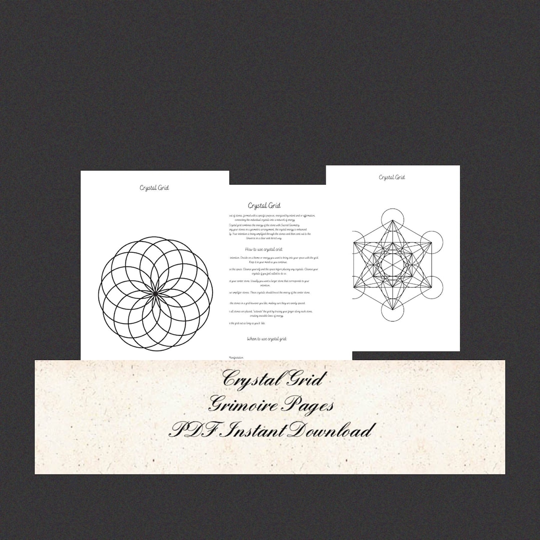 Crystal Grid / Book of Shadow / Witches Guide / Wiccan / Pagan ...