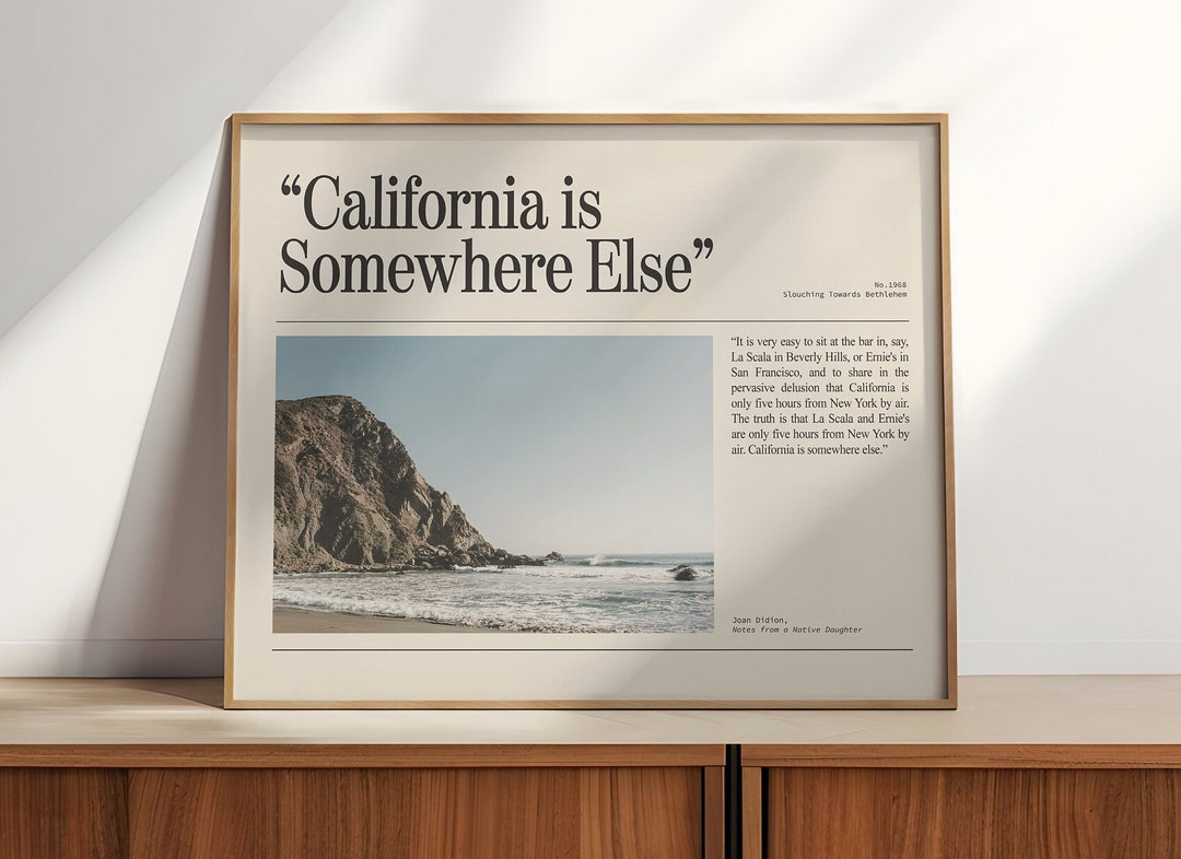 Joan Didion Poster Retro California Print Coastal California Poster - Etsy
