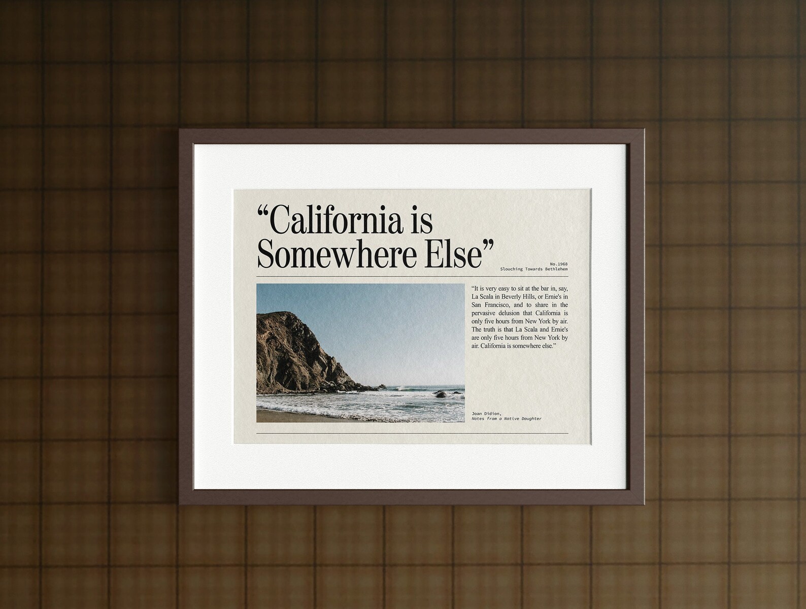 Joan Didion Poster Retro California Print Coastal California - Etsy