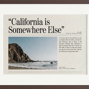 Joan Didion Poster Retro California Print Coastal California - Etsy