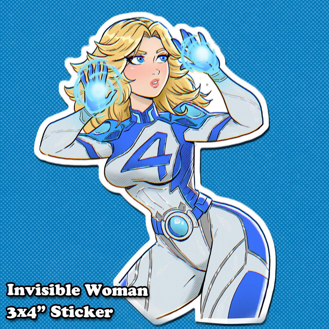 Invisible Woman Sticker | Marvel Rivals Sue Storm Pin-up Die Cut ...
