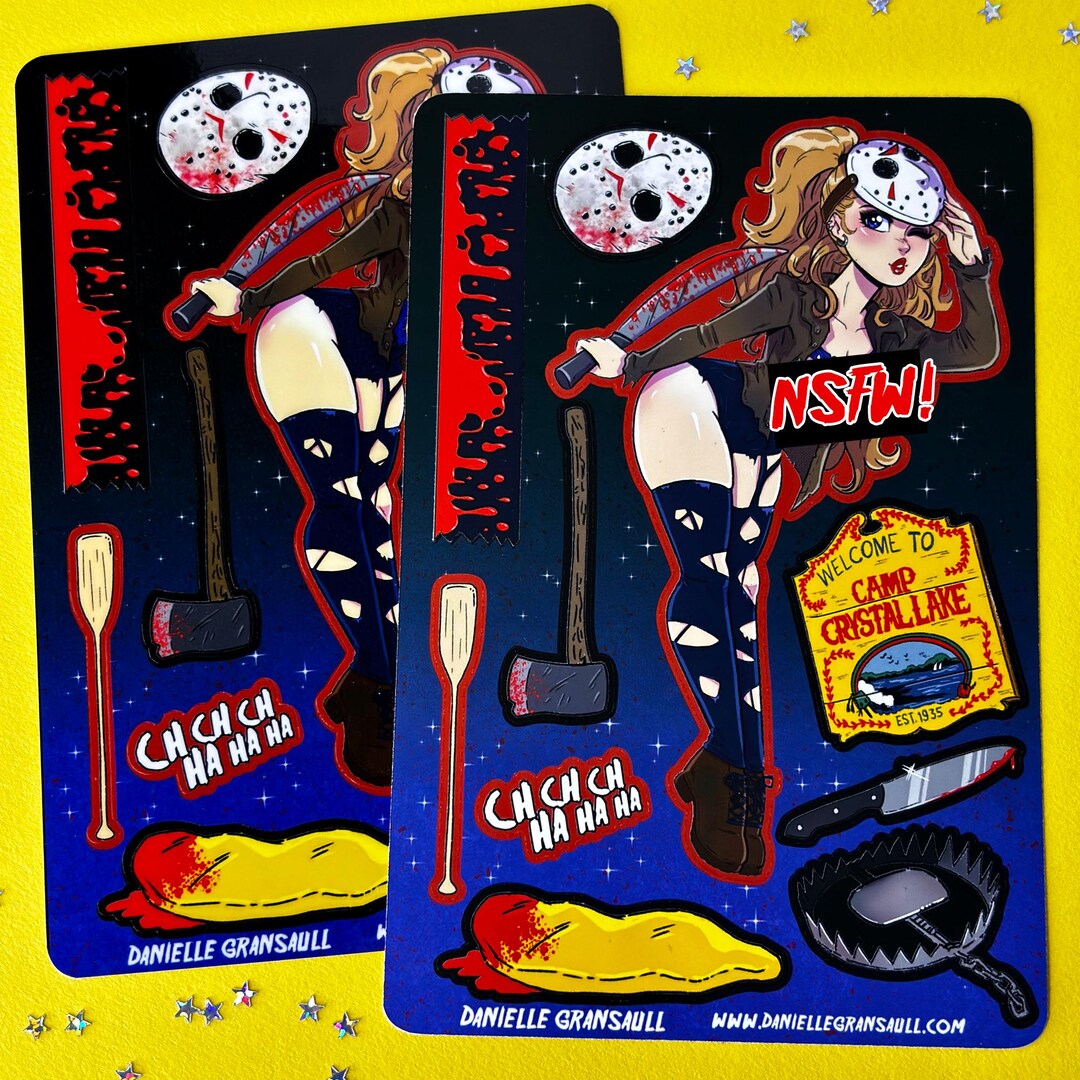 Friday the 13th Pin-up Sticker Sheet | NSFW Risque Nudie Mature Adult ...
